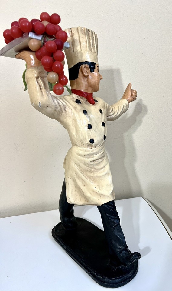 Vintage Winking Chef Waiter Figurine Kitchen Restaurant Decor French 18 ...