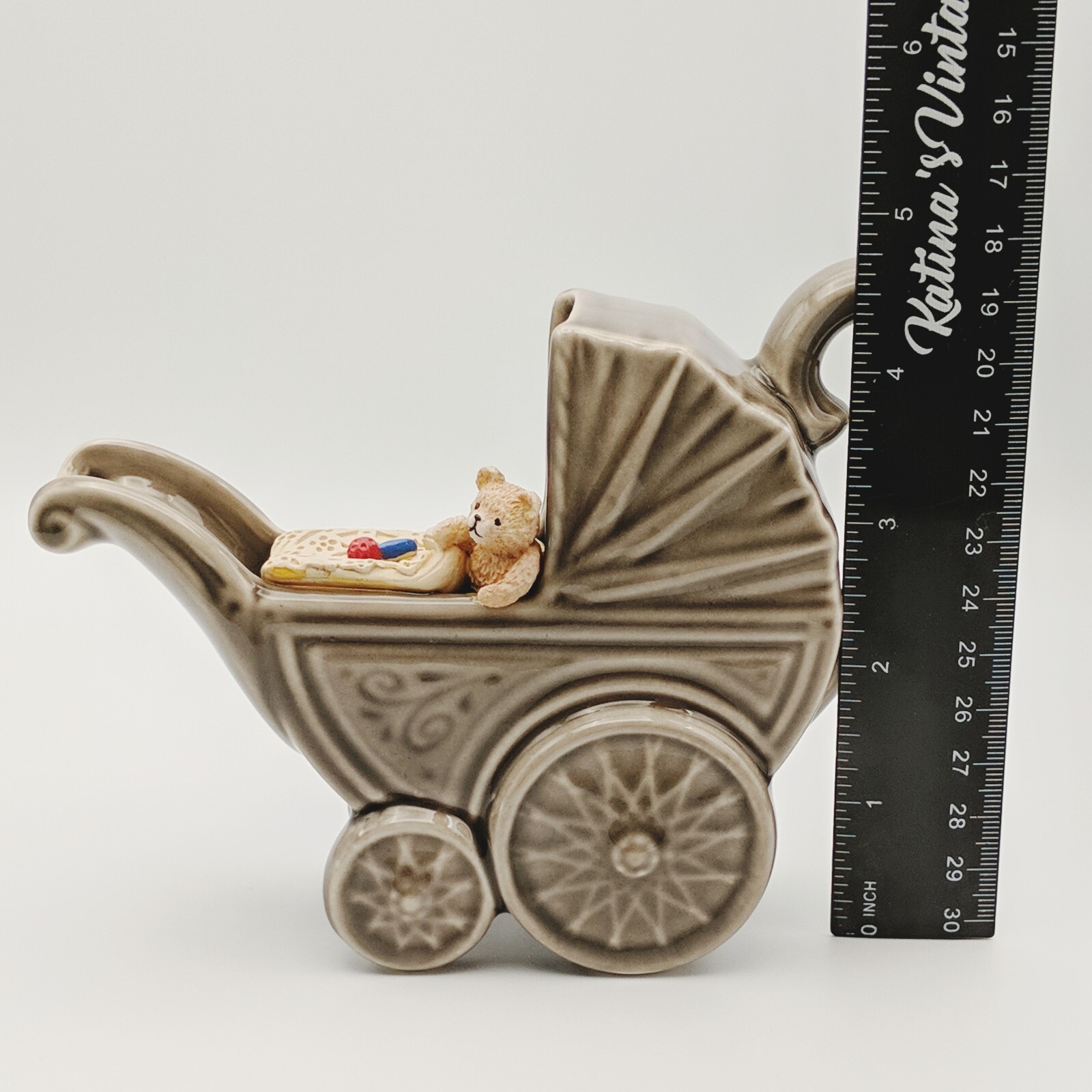 Vtg Park Rose Bridlington Pitcher Creamer Baby Buggy Pram Teddy Bear ...