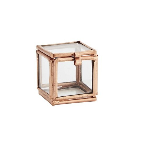 Small Glass Box Decorative Copper Display Square For Rings Design by ...