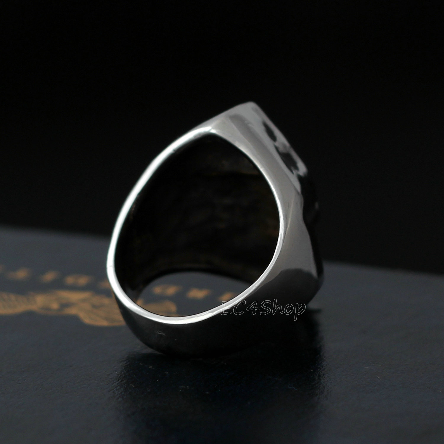 Mens Retro Grim Reaper Death Angel Biker Ring Punk 316L Stainless Steel ...