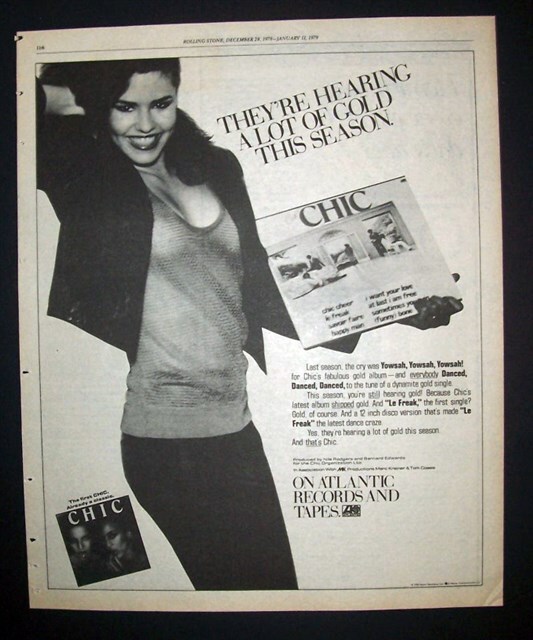 Chic Le Freak 1978 Poster Type Ad, Promo Advert (Nile Rodgers, Disco ...