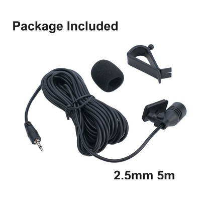 Car Microphone Radio GPS Audio External Mic 2.5mm Connector 5m Cable ...