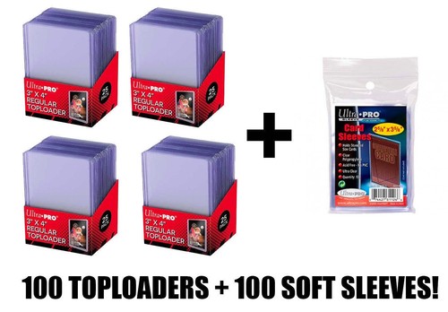100 x Ultra Pro 35pt Clear TopLoader Top Loader +100 Penny Trading Card ...