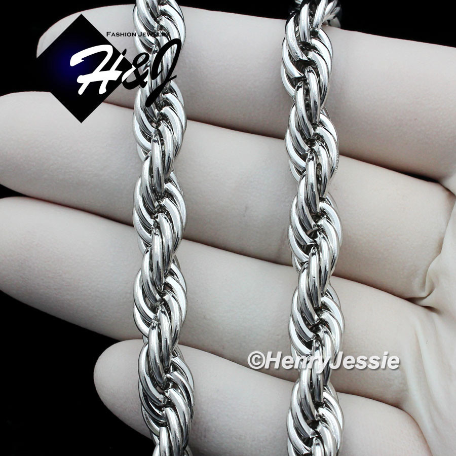 24"MEN's Stainless Steel 8mm Silver Smooth Rope Chain Necklace*N149 | eBay