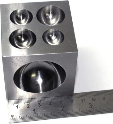 Dapping Block2 1/2 Craft and Hobby Metalworking Steel Dapping Block ...
