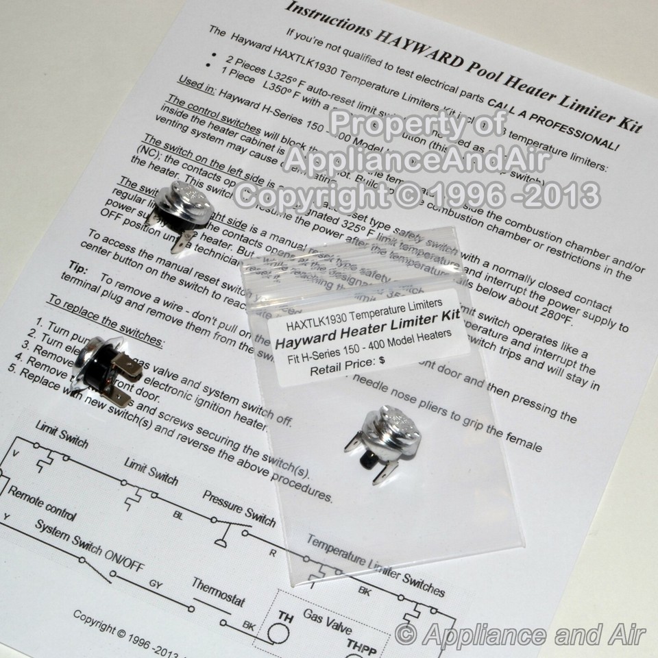 Hayward HAXTLK1930 Pool Heater Limiter Kit H-Series ED1 ED2 + Instr ...