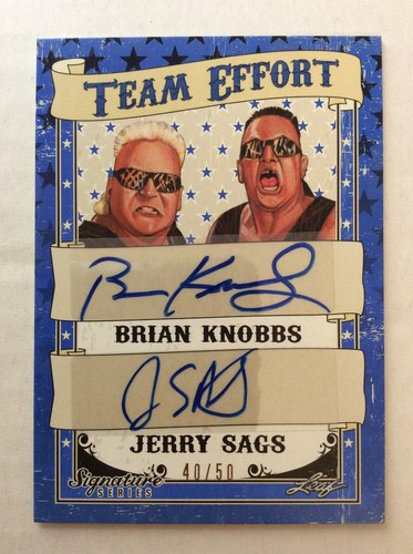 2016 LEAF WRESTLING BRIAN KNOBBS/JERRY SAGS "TEAM EFFORT" DUAL ...
