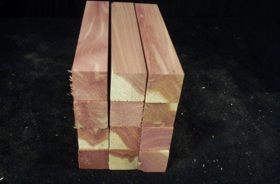 12 Piece Red Cedar Pen Blank Lathe Turning 1 x 1 x 5 1/2'' Wood Lumber ...