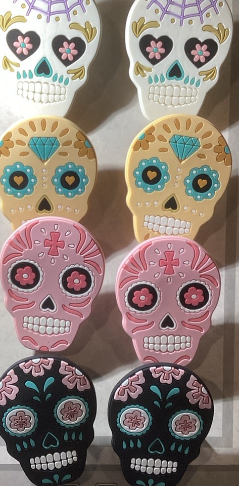 Sugar Skulls Day Of The Dead Chip Bag Clip Magnet Set Limited Edition ...