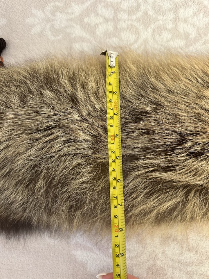 Vintage Real Fox Fur Skin Scarf Collar Fluffy Fox Face Paws Tail Brown ...