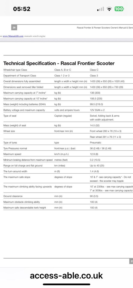 Rascal Frontier Mobility Scooter. 4 & 8 Mph. | eBay UK