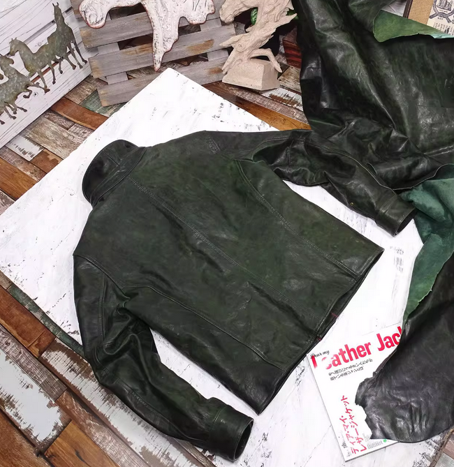 Men's Brakeman Jacket Vegetable Tanned Classic Batik Horsehide Leather ...