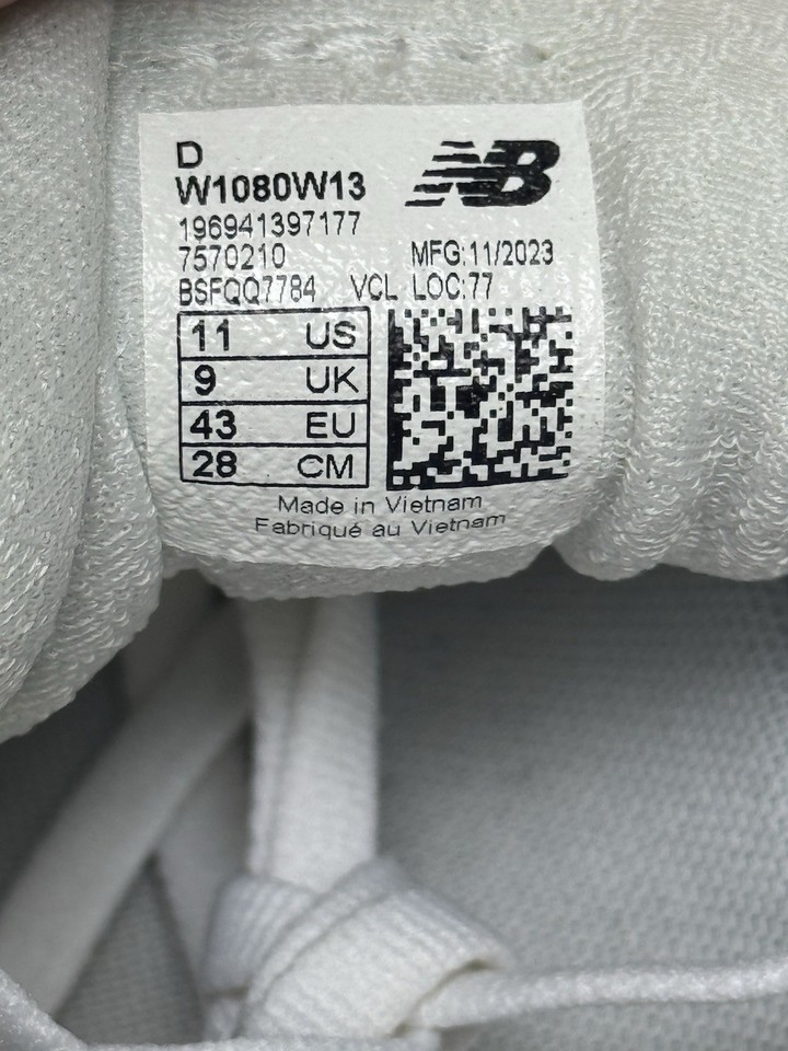 New Balance Fresh Foam x 1080 Running Shoe White/White *W1080W13 W Size ...