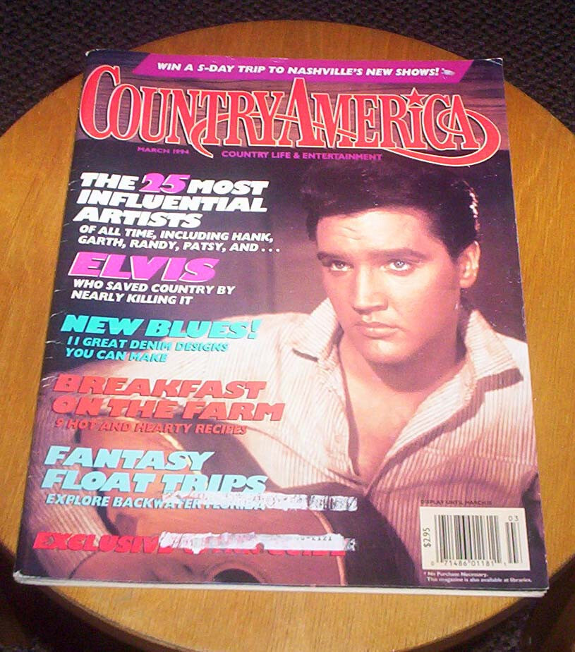 Country America Magazine - March 1994 - Elvis Presley | eBay
