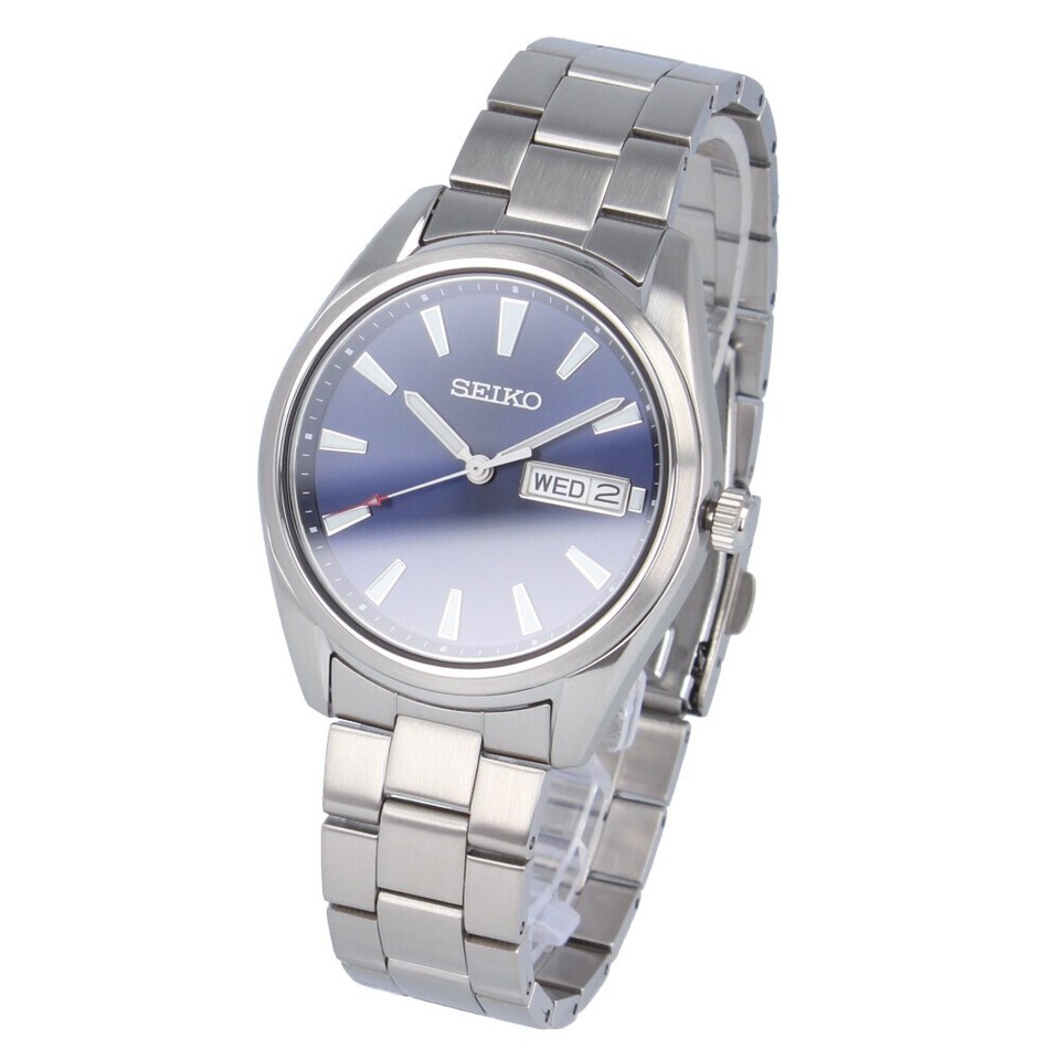 SEIKO SUR341P1 SUR341 Men Quartz Analog Navy Blue Day Date Metal | eBay