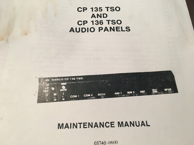Narco CP 135, CP 136 Audio Install, Service & Parts Manual | eBay