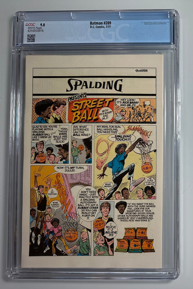 BATMAN #289 CGC 9.8 (DC Comics July 1977) White pages CGC 9.8 | eBay