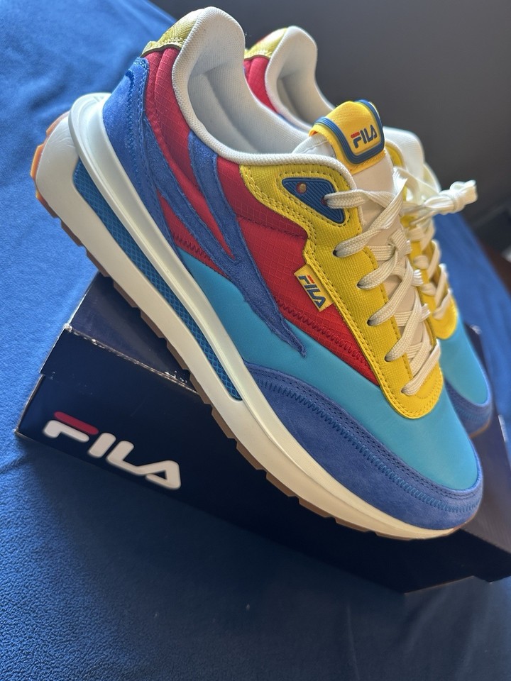 Fila Renno Blue/Red/gold White & Gum Multi-Color Men’s Sz. 10.5 Brand ...