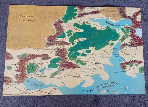 Original 1987 Forgotten Realms Map Anauroch Moonsea Sea of Fallen Stars ...