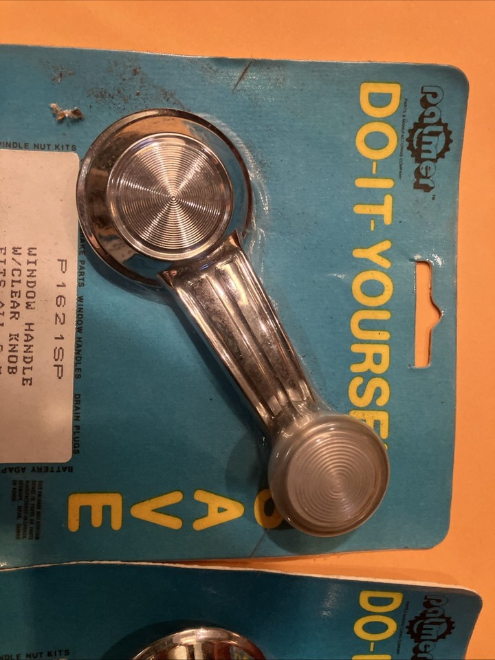 GM Door Window Crank Crome Clear Knob Vintage New Old Stock 2 Pc CRF ...