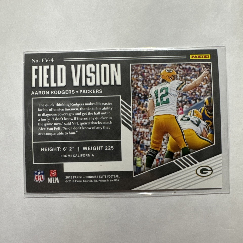 2019 Panini Donruss Elite - Field Vision Aaron Rodgers #FV-4 Pink | eBay UK