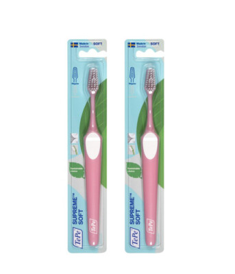 2 x TePe Supreme Toothbrush Unique Two-Level Filament Design For ...