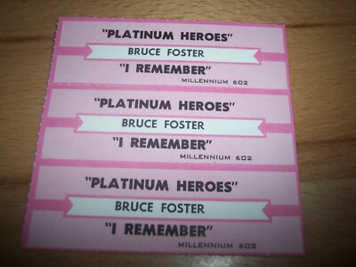 3 Bruce Foster Platinum Heroes / I Remember Jukebox Title Strips | eBay