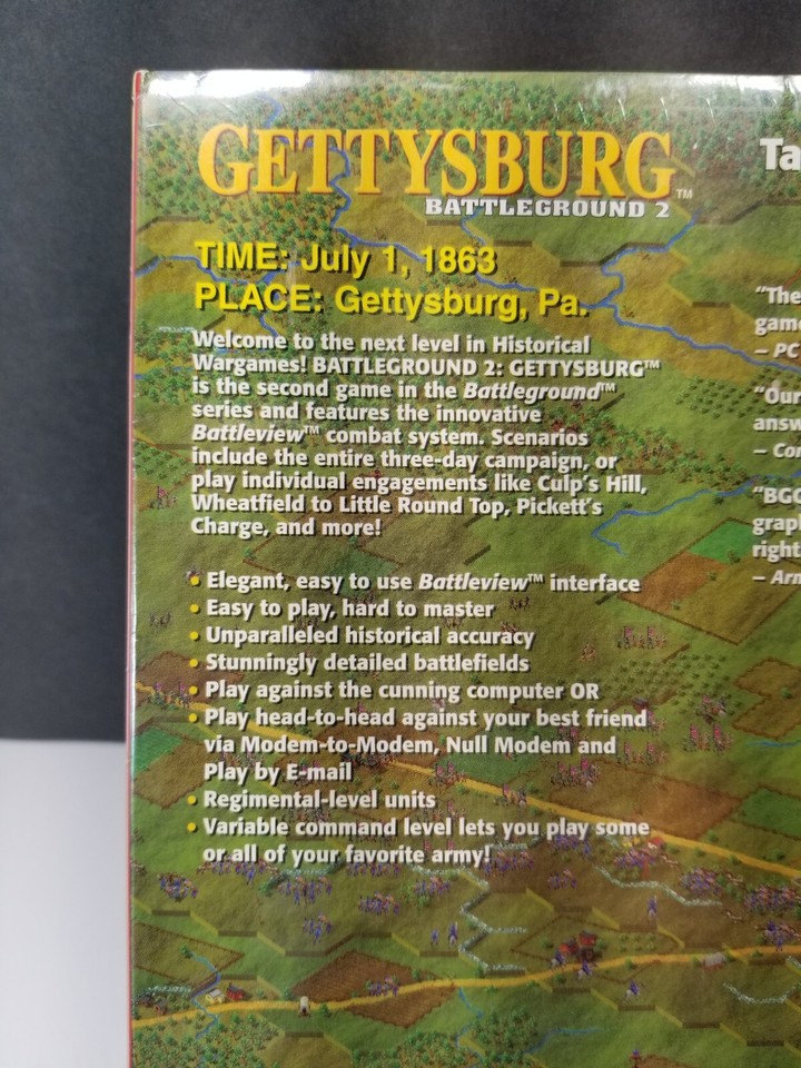 Battleground 2: Gettysburg PC CD American Civil War Strategy Game ...