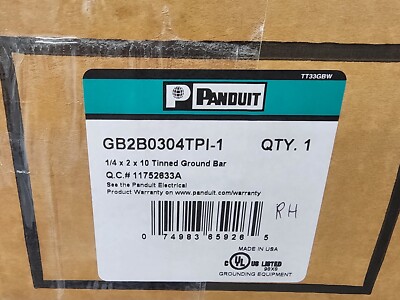 Panduit GB2B0304TPI-1 1/4X2X10 Tinned Ground Bar | eBay