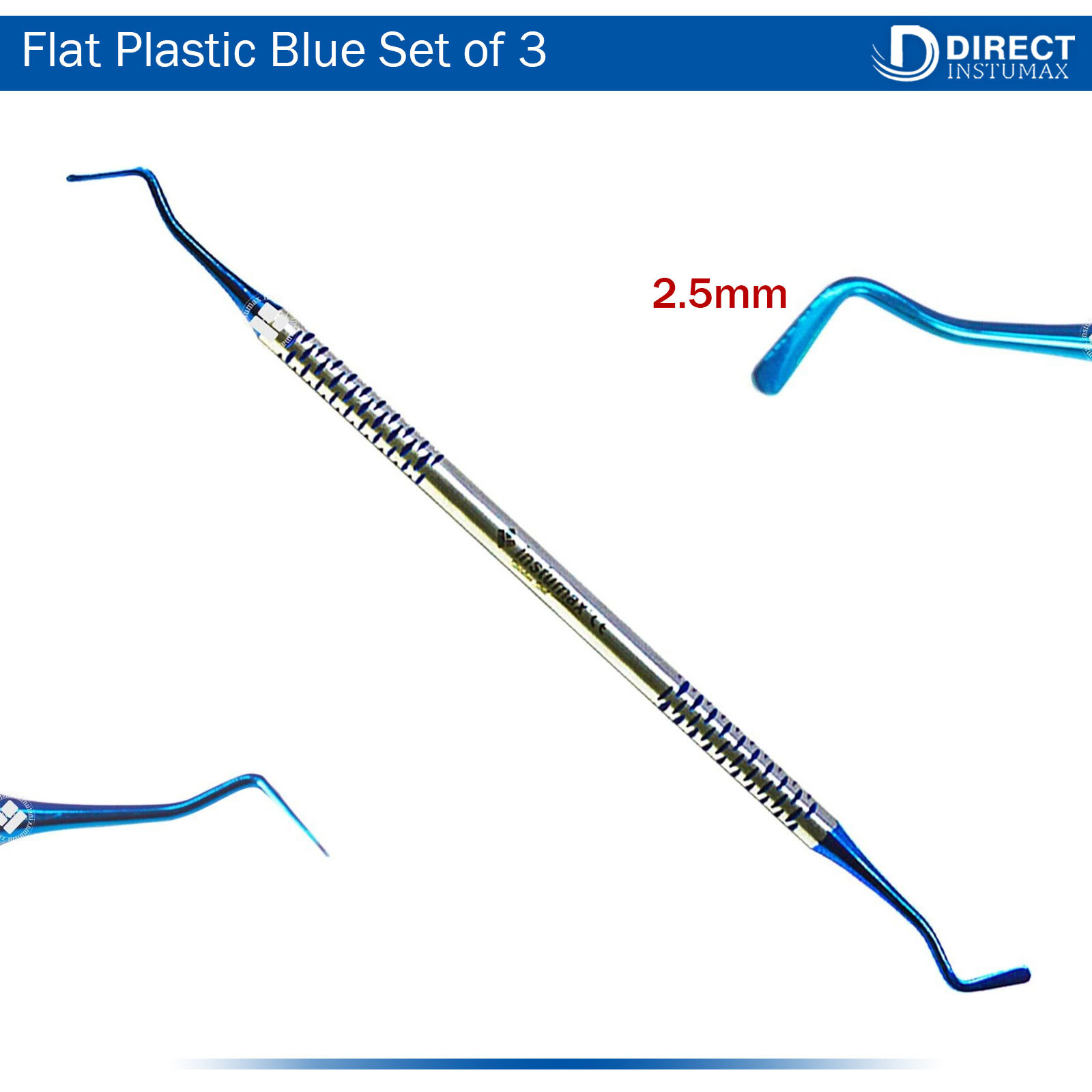 Dental Flat Plastic Composite Filling Instruments Titanium Coated Tips ...