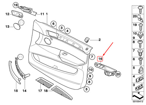 NEW BMW X5 E70 FRONT RIGHT DOOR PULL TRIM 51416975792 OEM | eBay