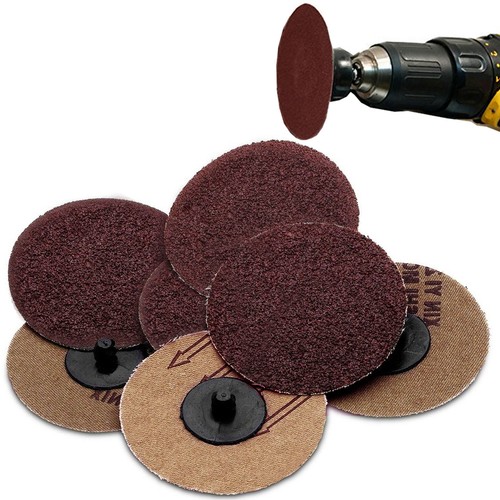 100 Pc Sanding Disc 24 Grit 3" Pads Surface Roll Lock Grinding Resin ...