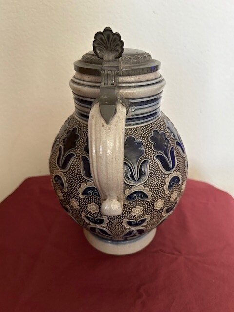 Antique German Merkelbach & Wick Stoneware Beer Stein Pitcher Amazing ...