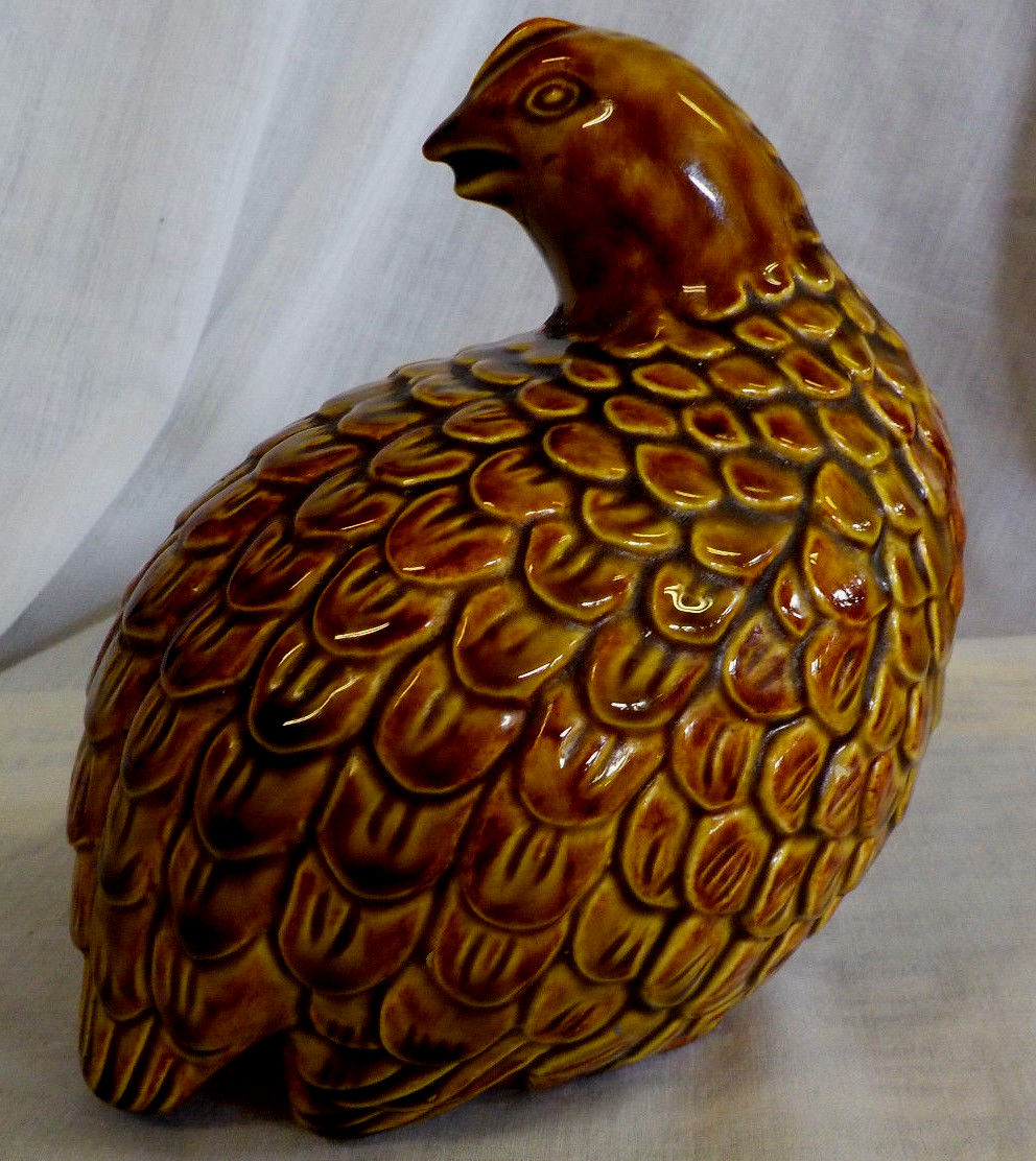 Arnel's Ceramic Pottery Partridge Quail Figurine Vintage Brown's 5.5" X ...