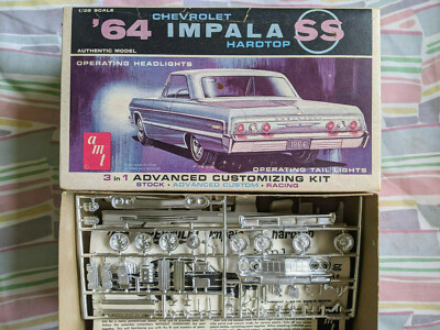 SUPER RARE! VINTAGE ORIGINAL AMT 1964 CHEVY IMPALA Model Kit *COMPLETE ...