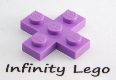 5 LEGO Medium Lavender / Purple Modified Plate 3 x 3 Cross (15397) - 5 ...