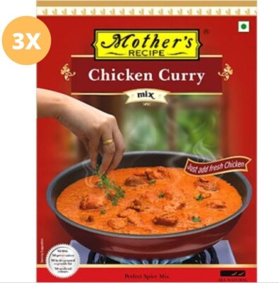Pack de 3 X recette mère de curry de poulet prêt à cuire (80 grammes ...