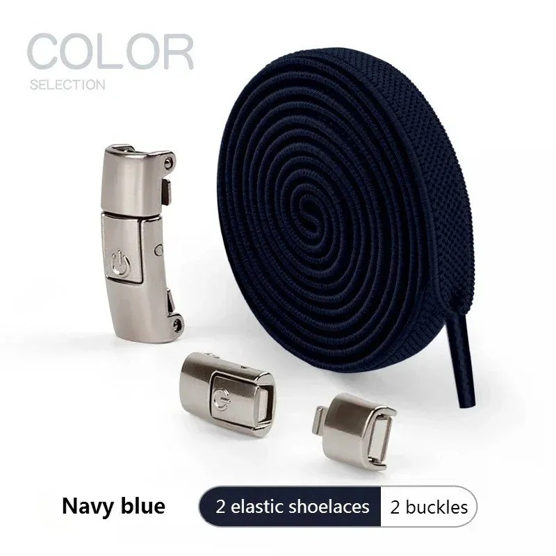 2Pcs Easy No Tie Shoelaces Elastic Silicone Flat Lazy Shoe Lace Strings ...