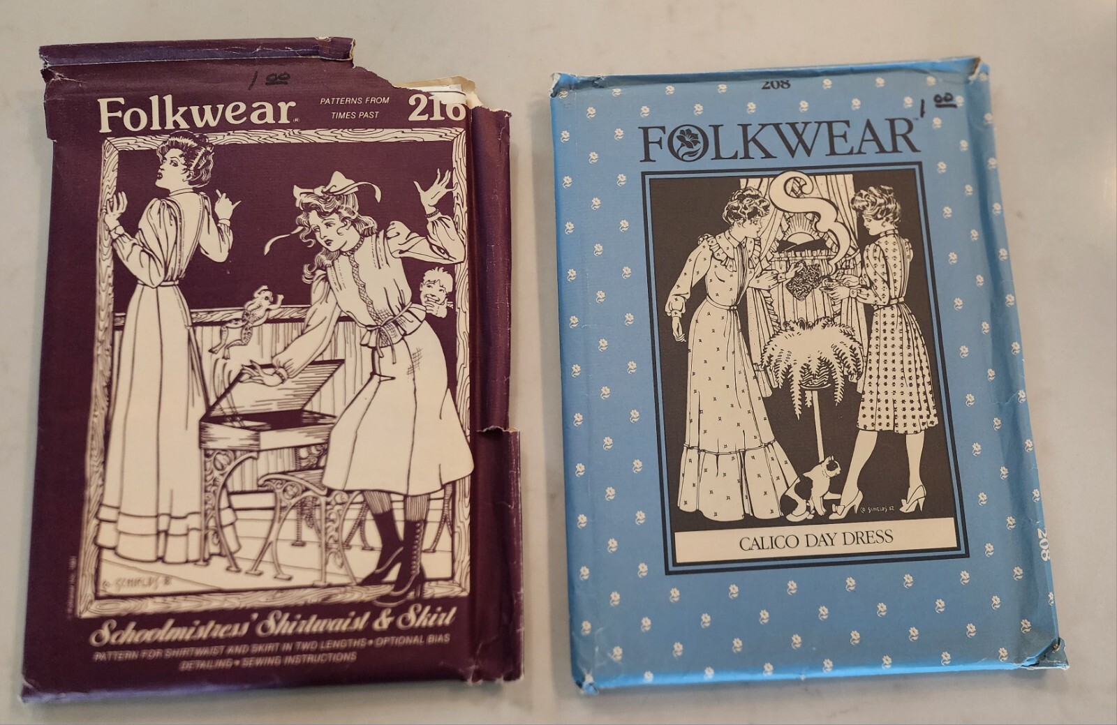 Lot Of 2 Folkwear Vintage Clothing Sewing Patterns Nos. 208 / 216 Uncut ...