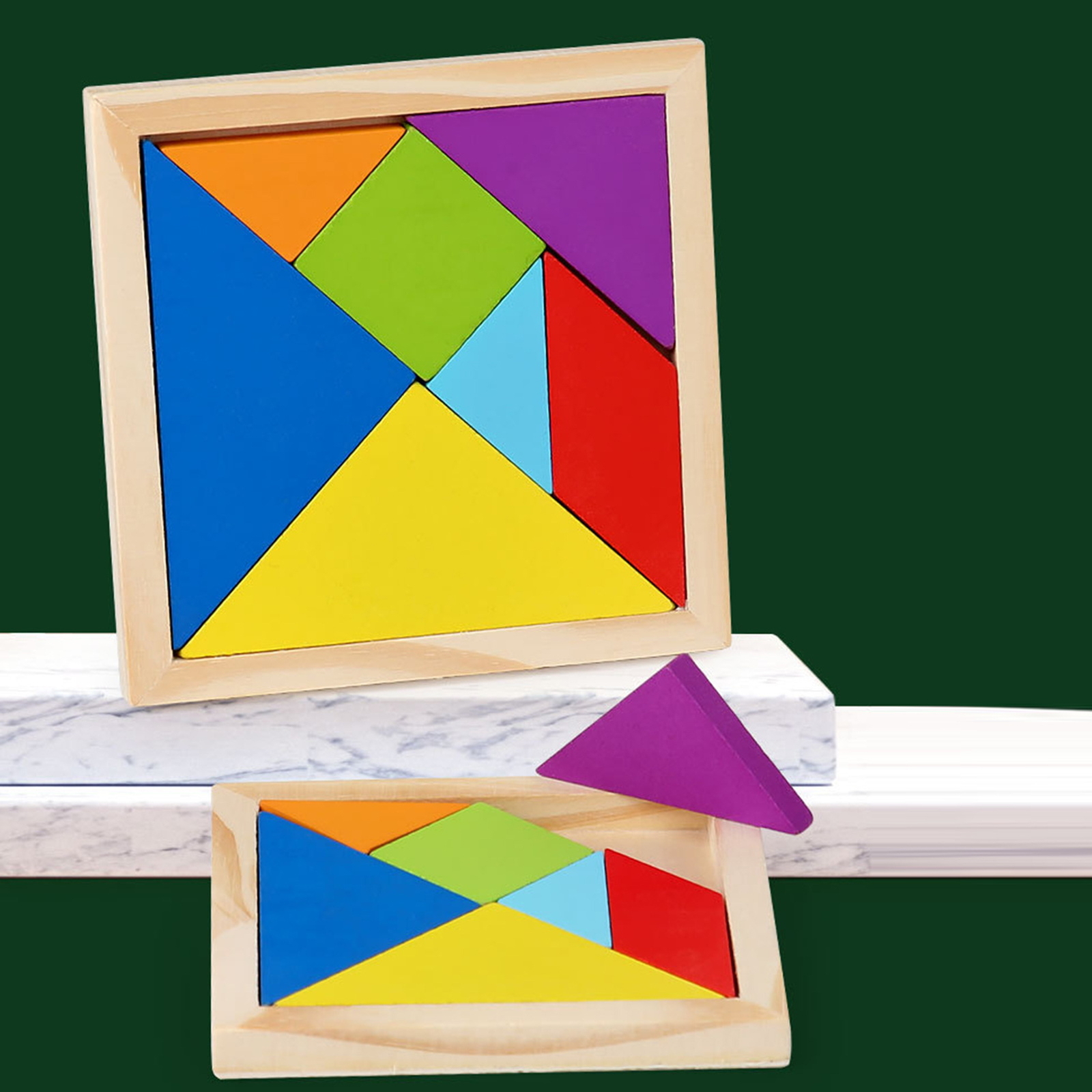 Jigsaw Toy Eco-friendly Early Education Tangram Board Jigsaw Puzzle ...
