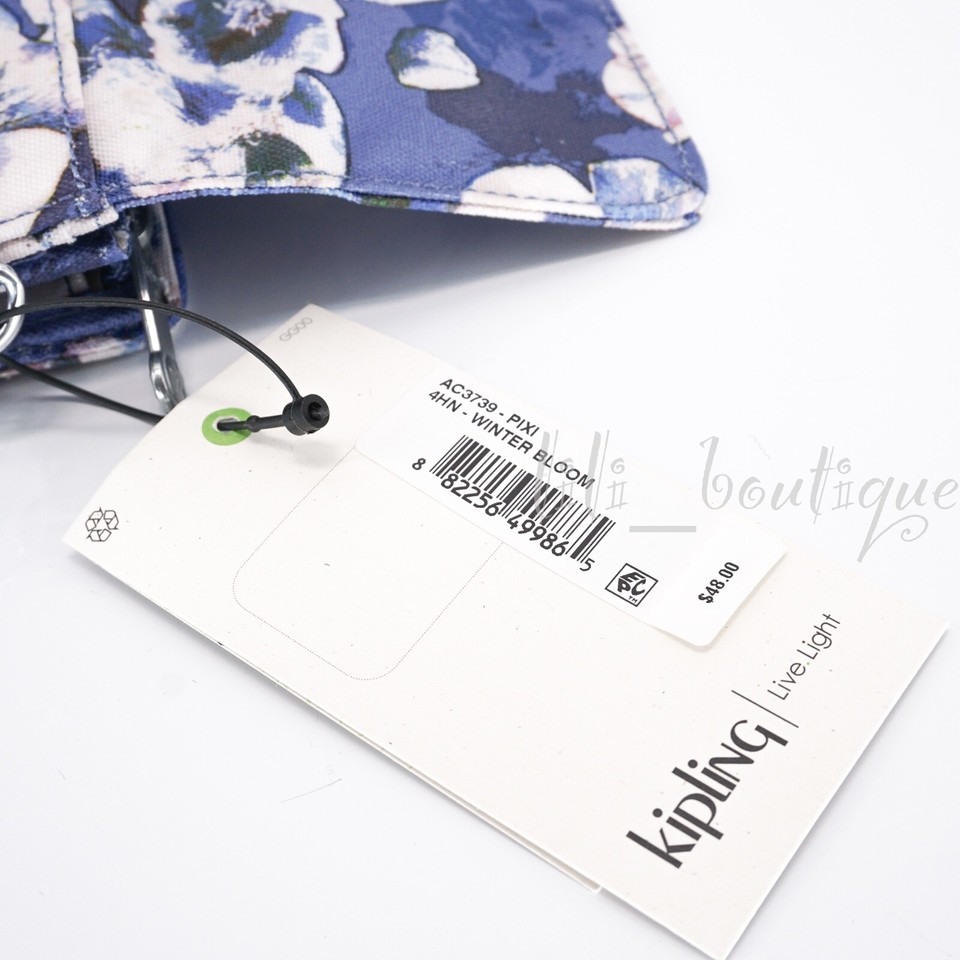 NWT Kipling AC3739 PIXI Snap Medium Trifold Wallet Polyester Winter ...