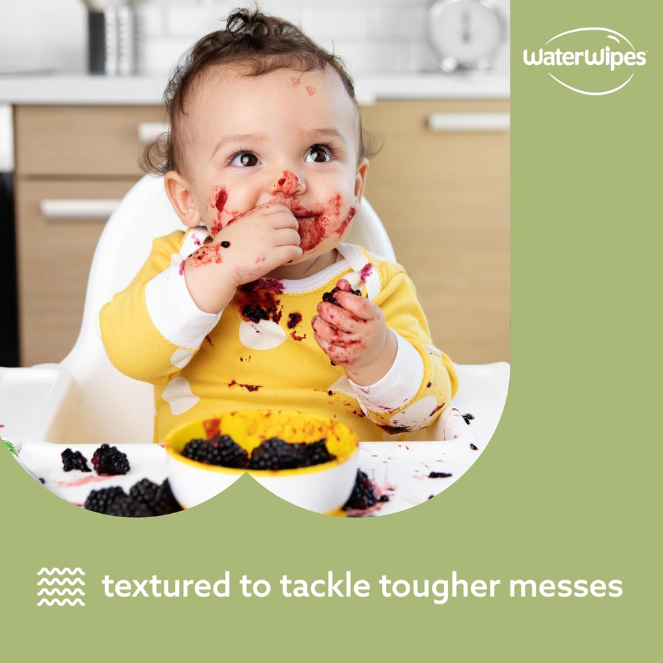 Waterwipes Plastic-Free Textured Clean, Toddler & Baby Wipes, 99.9% ...