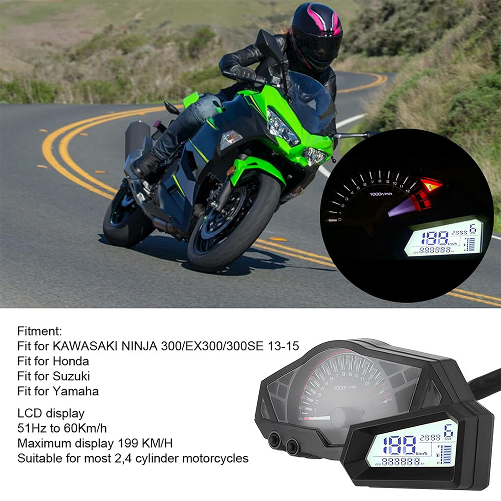 Motorcycle Digital LCD Backlight Odometer Speedometer Tachometer For ...