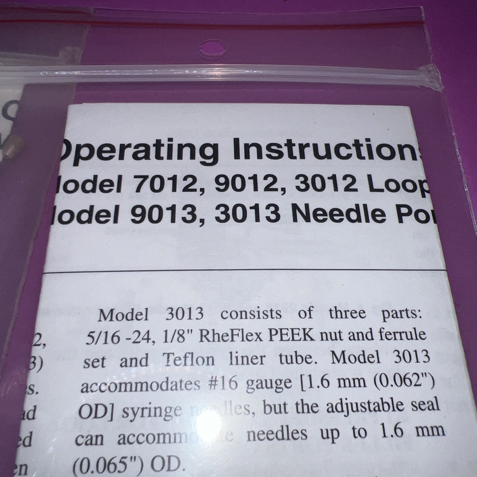 lot of 2 WATERS RHEODYNE HPLC INJECTION PORTs PEAK pn 700000472 PEEK ...