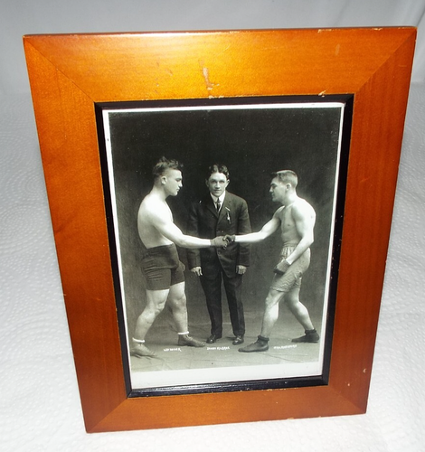 VINTAGE B&W FRAMED PICTURE OF LANCASTER, PA. PRIZE FIGHTER LEO HOUCK ...
