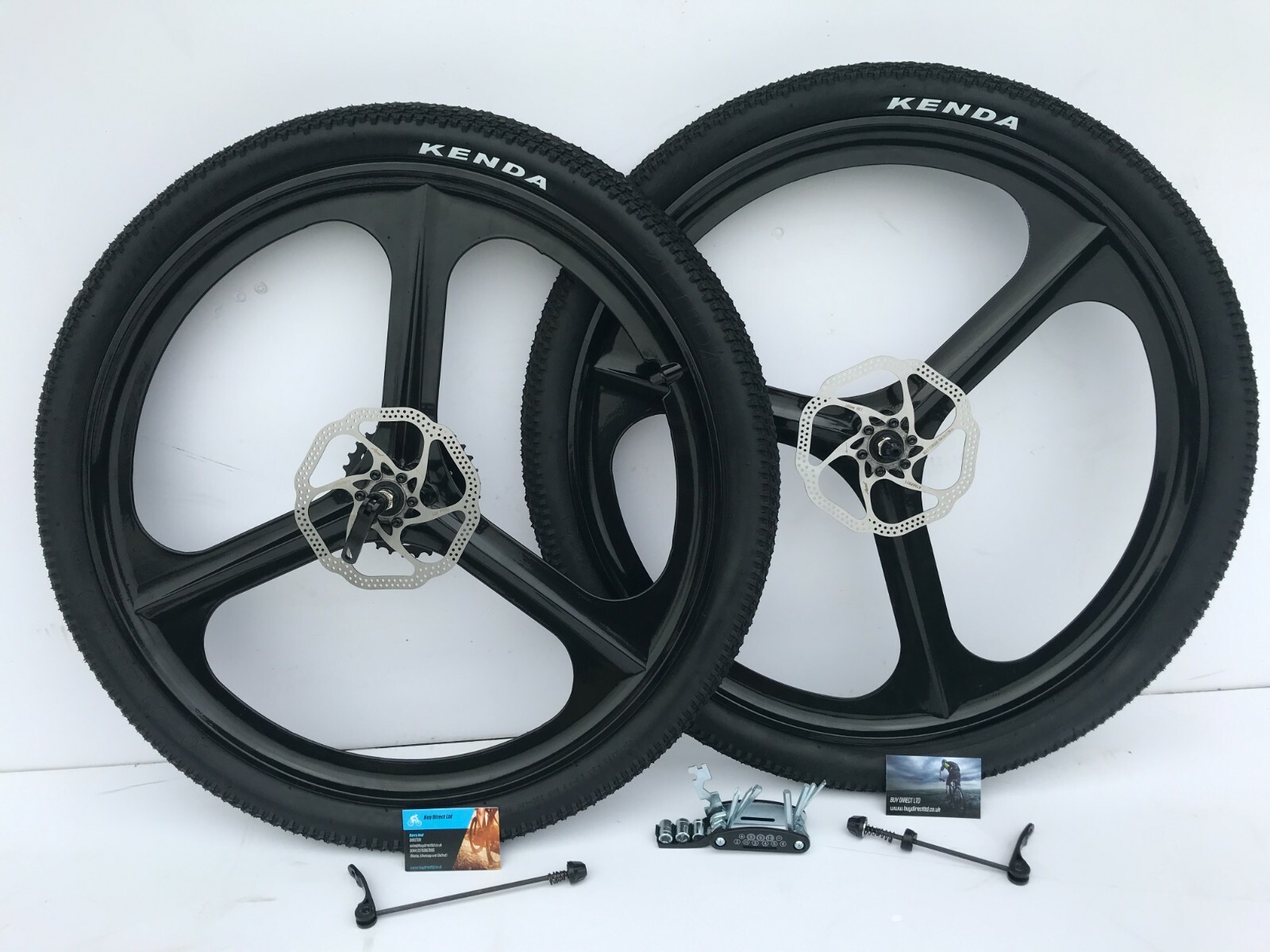 WHEELS MAGNESIUM 26 INCH 3 SPOKE FRONT & REAR 8 SPEED SHIMANO 2 DISC UK ...