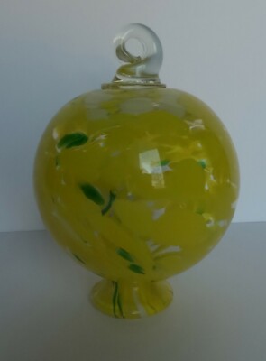 INFUSED Color Hanging art blown glass, Spirit ball dream catcher ...