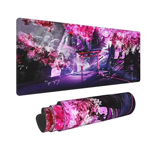 Cherry Blossom Sakura Gaming Mouse Pad 31.5×11.8inch with Stitched ...