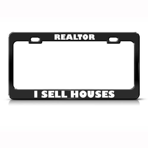 Metal License Plate Frame Realtor I Sell Houses House Car Accessories ...