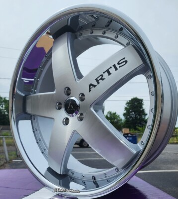 24" Inch Silver Brushed Artis Booya STAGGERED Wheels Rims BLANKS | eBay